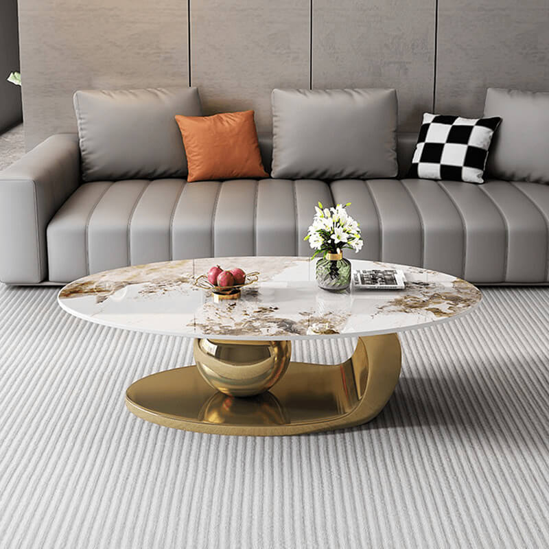 Modern Marble Coffee Table Gold – Easycraft